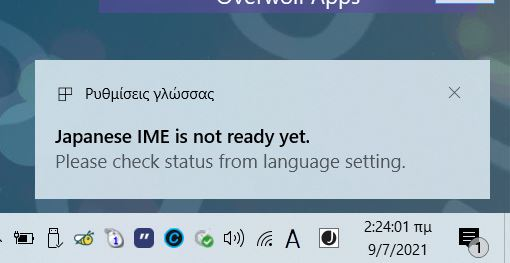 Cài đặt bàn phím tiếng Nhật nhưng hiện lỗi “Japanese IME is not ready ...